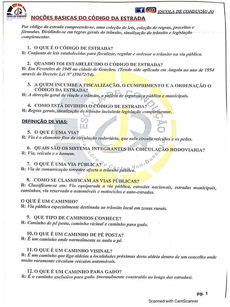 Regras Gerais do código de estrada | PDF