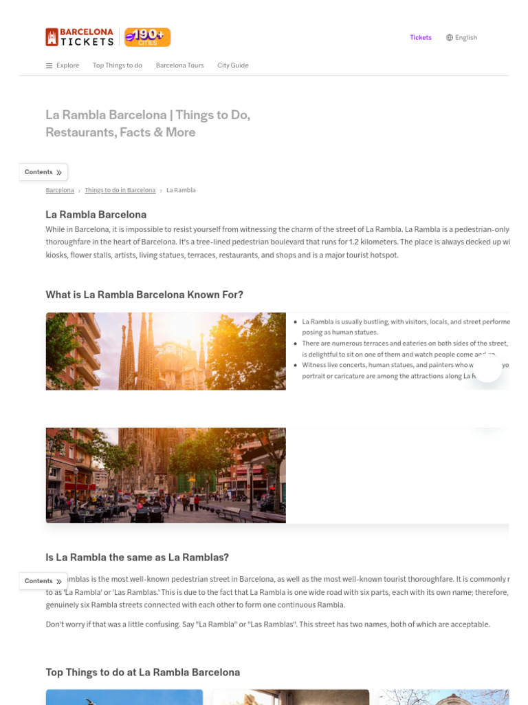 A Complete Guide To The Iconic La Rambla Barcelona | PDF | Barcelona
