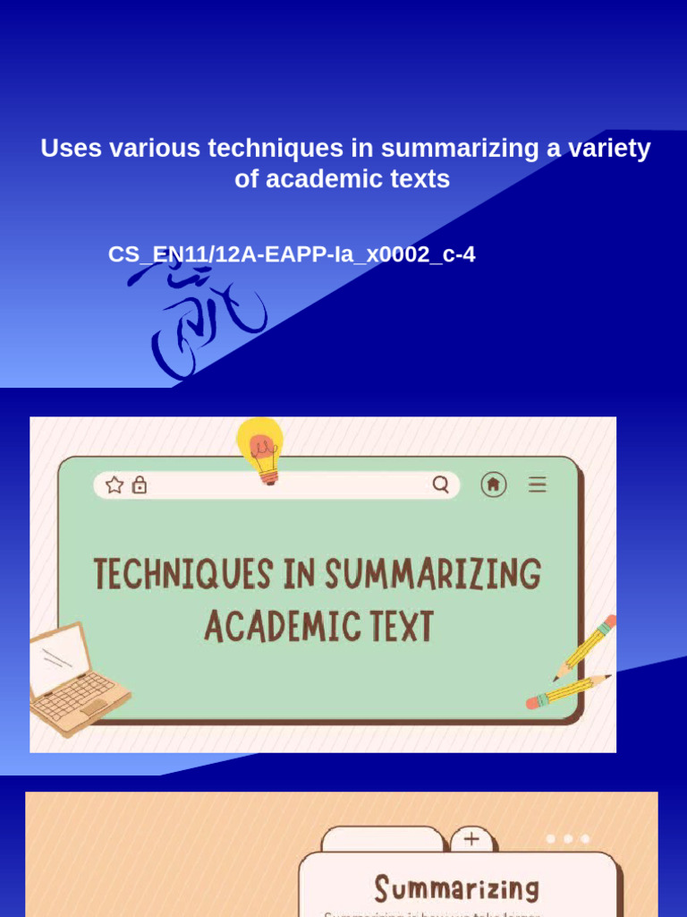 EAPP Uses Various Techniques in Summarizing A Variety of Academic Texts | PDF | Computers