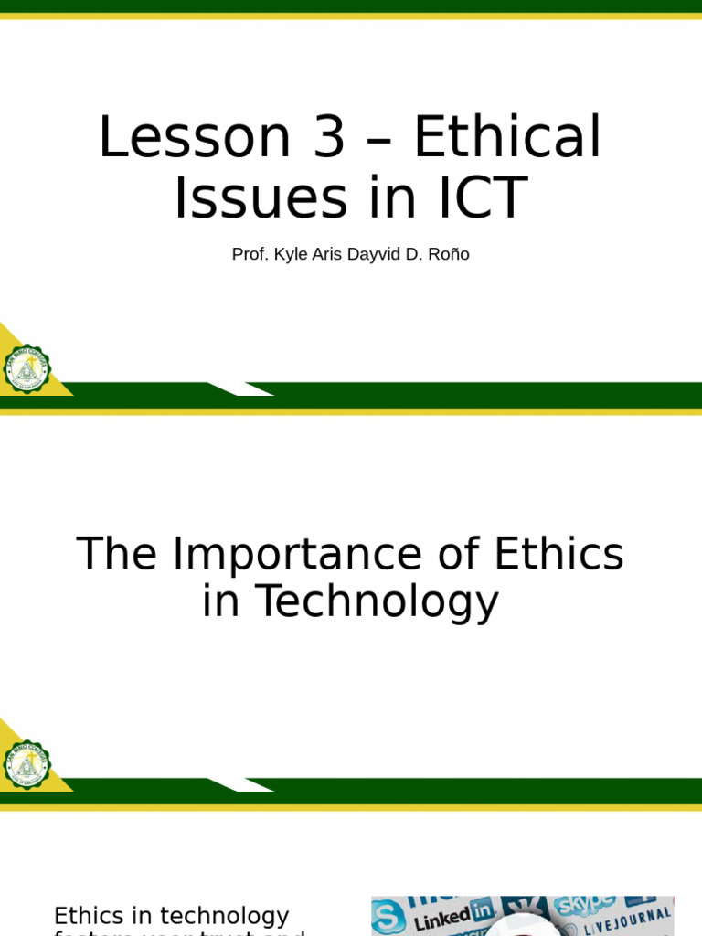 Lesson 3 Ethical Issues in ICT | PDF | Computer Security | Security