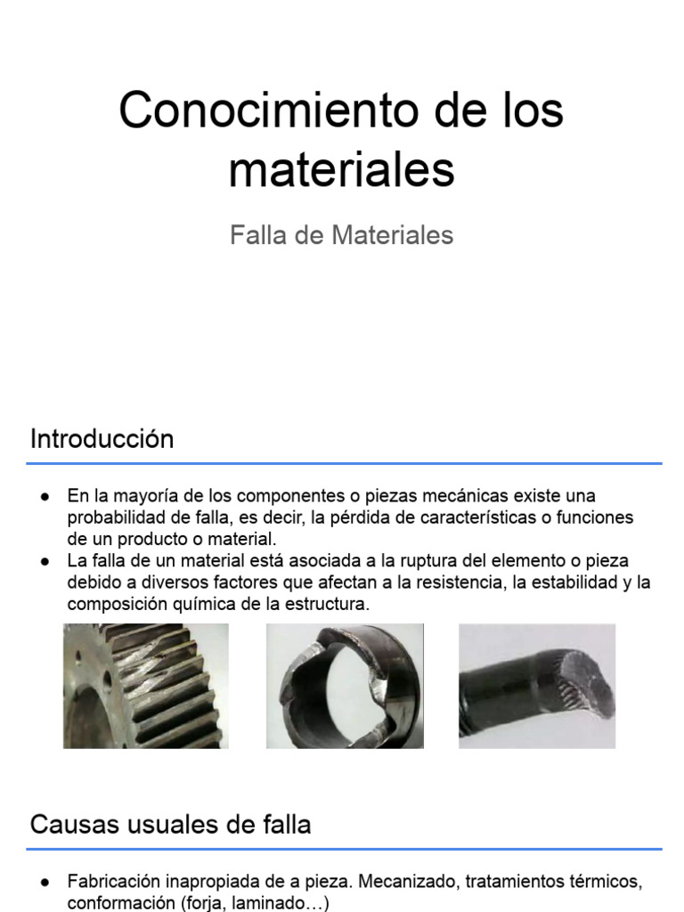 Falla de Materiales: Causas y Tipos | PDF | Fractura | Fatiga (material)
