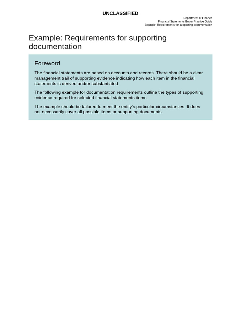 Example Requirements For Supporting Documentation | PDF | Banks ...