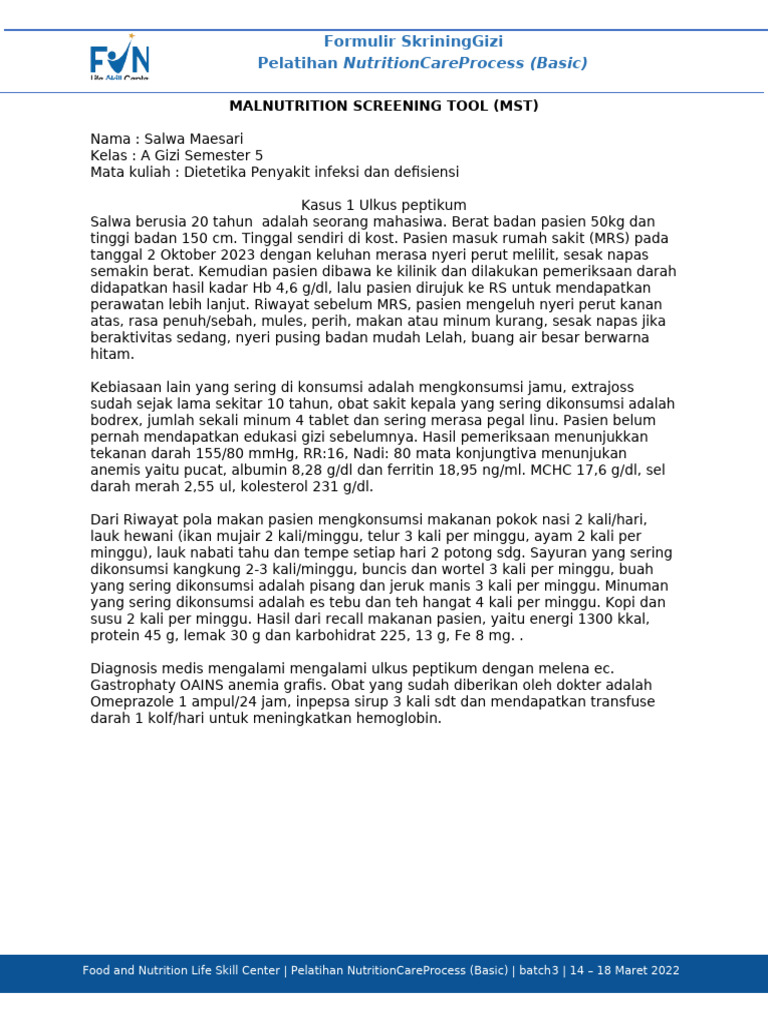 Skrining Salwa | PDF | Kesehatan Holistik | Sains & Matematika