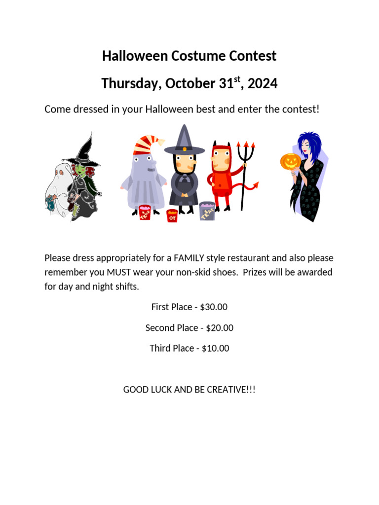 Halloween Costume Contest Details | PDF