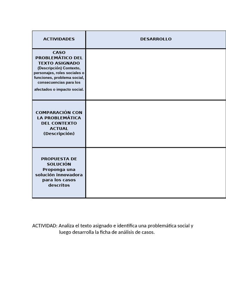 Hojas De Trabajo Para Resolver Problemas Sociales