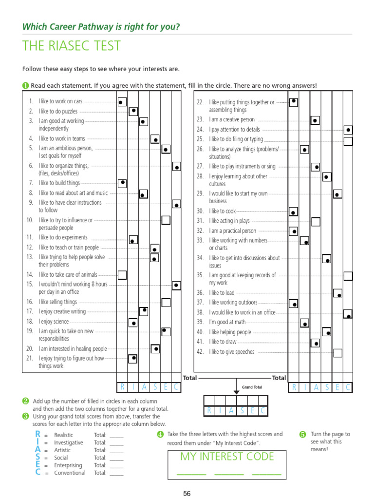 RIASEC Assessment | PDF | Cognition