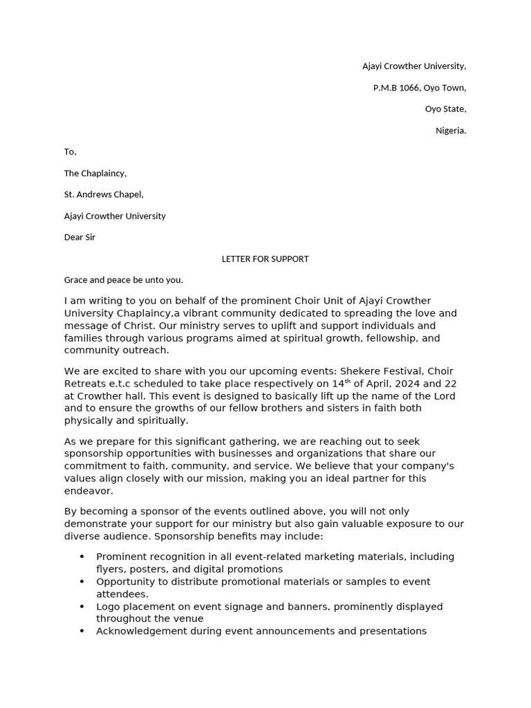 Choir letter | PDF | Theology | Christian Denominational Families