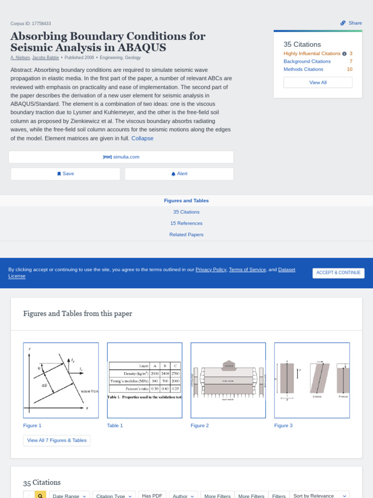 [pdf] Absorbing Boundary Conditions For Seismic Analysis In Abaqus Semantic Scholar Pdf
