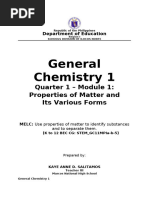 G11 Module 1 in General Chemistry 1 PDF | PDF | Mixture | Filtration