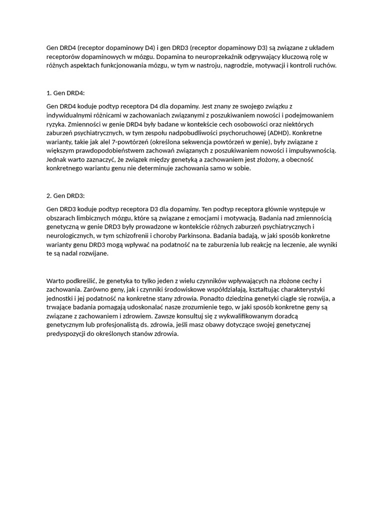DRD4 and DRD3 | PDF