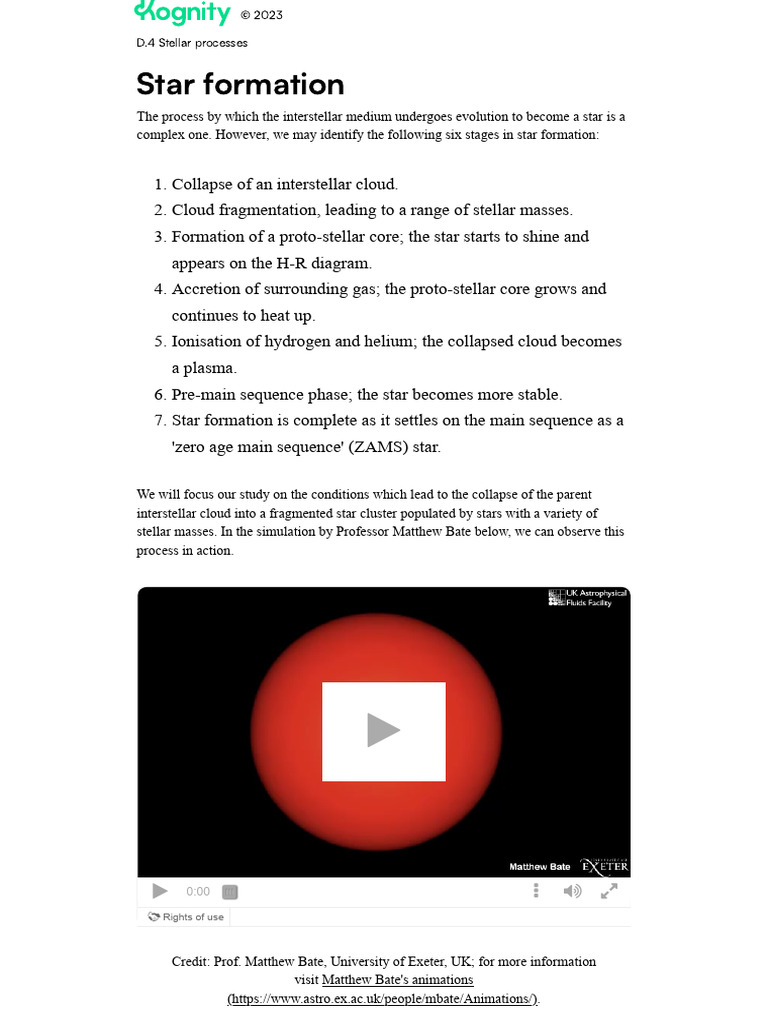Star Formation Stages and Conditions | PDF | Stars | Star Formation