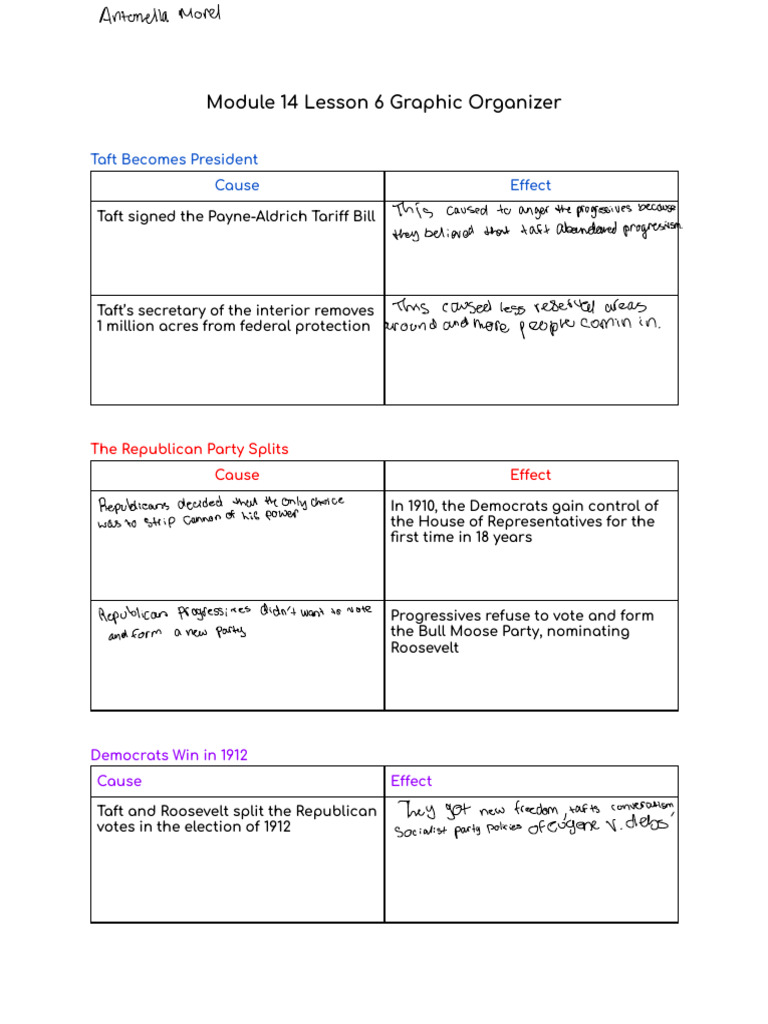 Module 14 Lesson 6 Graphic Organizer | PDF