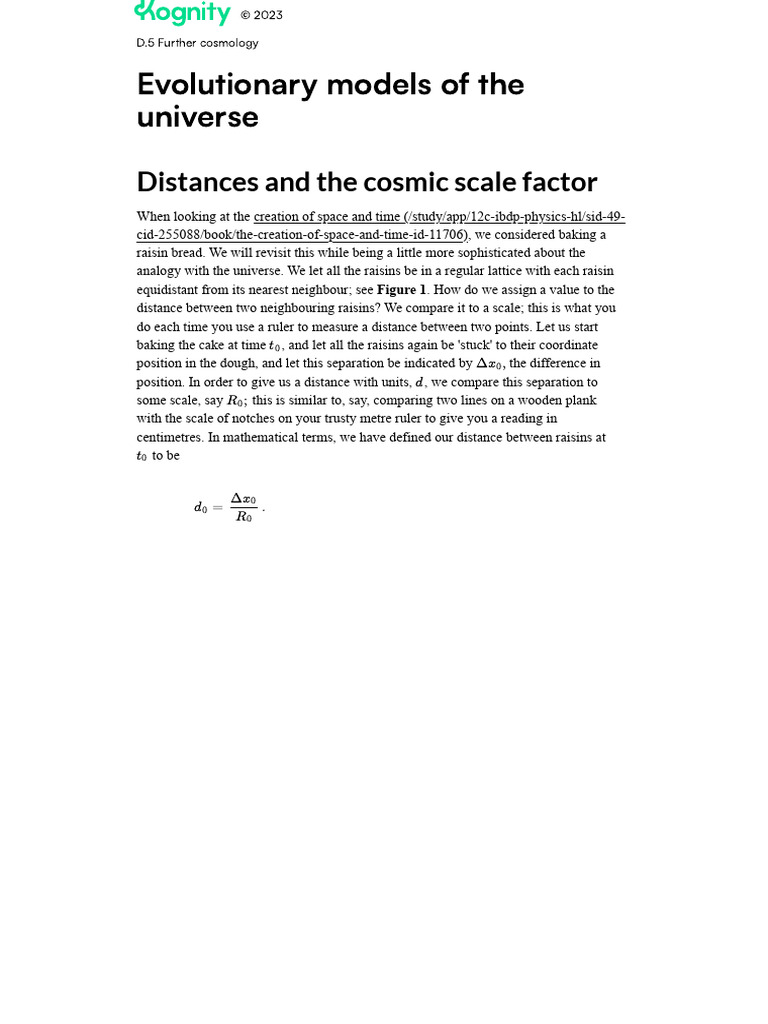 Evolutionary Models of The Universe - IBDP Physics HL FE2016 - Kognity-Part 5-5 | PDF | Universe ...