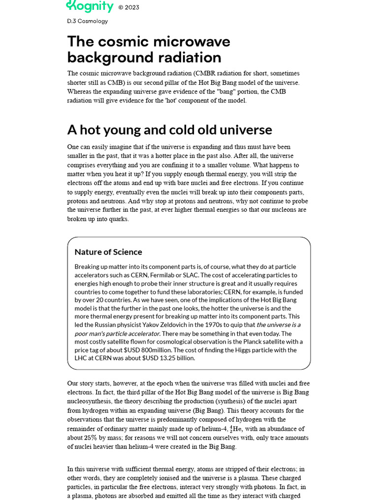 Understanding Cosmic Microwave Background | PDF | Cosmic Microwave ...