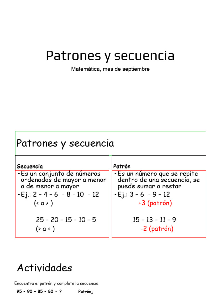 Patrones y Secuencia | PDF