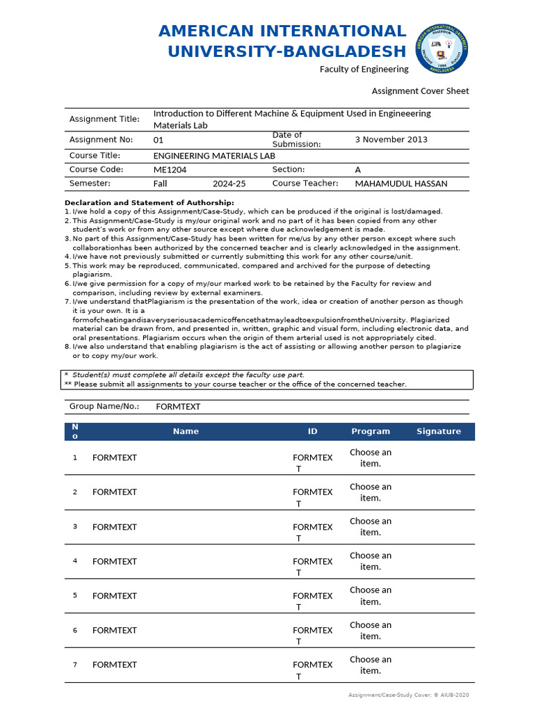 Engineering Materials Lab Assignment | PDF | Plagiarism