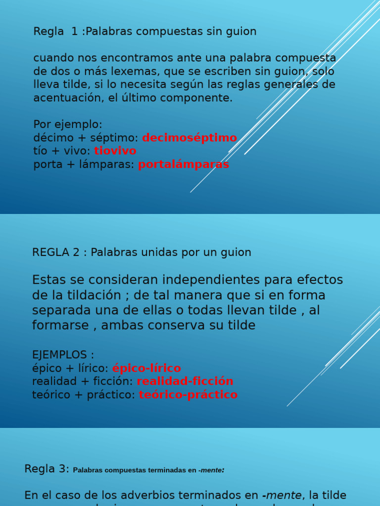 Reglas para Tildar Palabras Compuestas | PDF