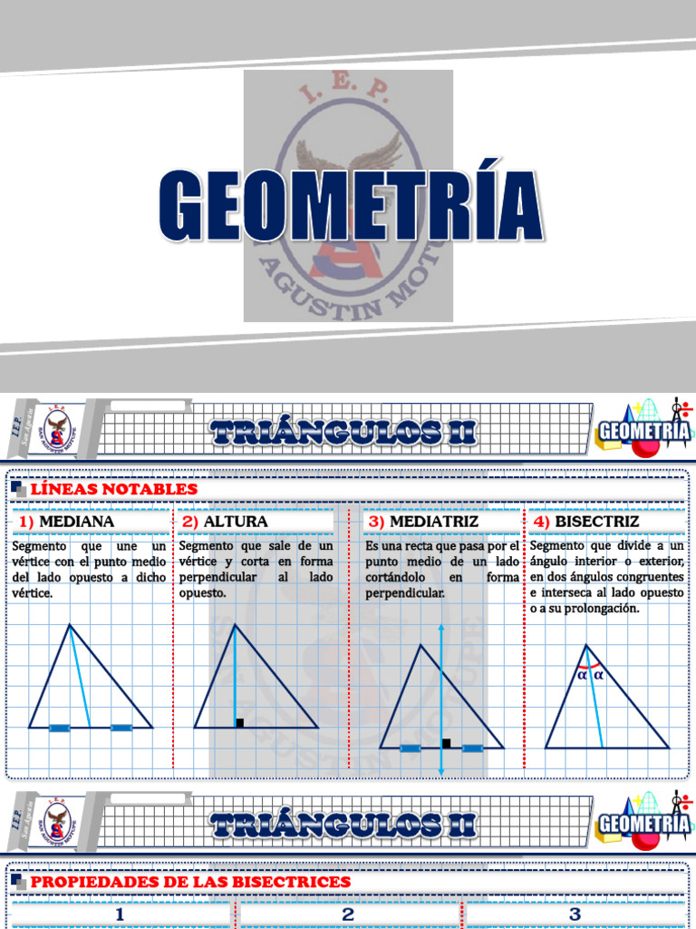 Líneas Notables en Triángulos | PDF | Formas geométricas | Geometría ...