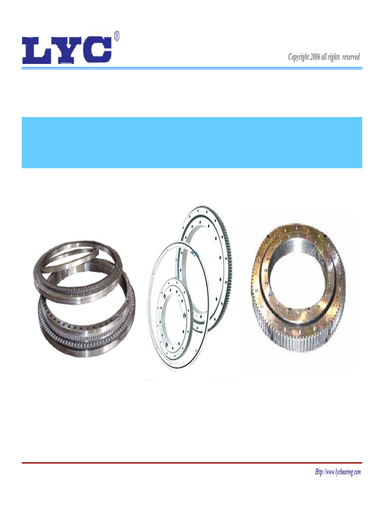 LYC Slewing Bearing Catalog | PDF | Bearing (Mechanical) | Mechanical Engineering