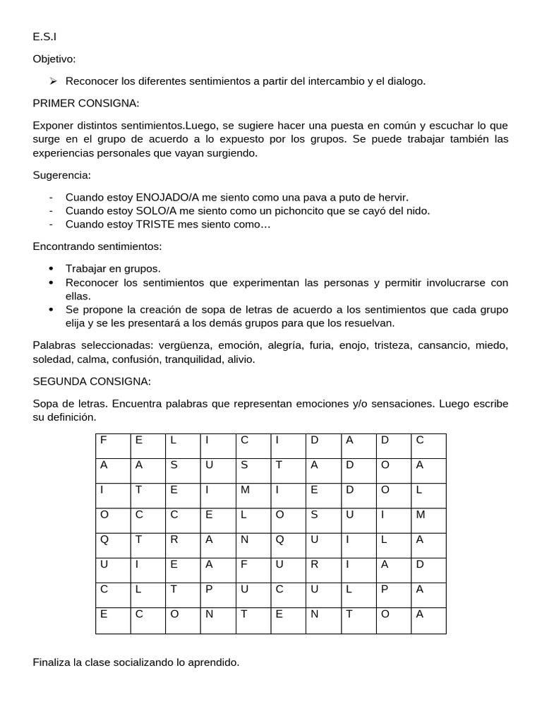 Reconocimiento y expresión de sentimientos | PDF | Reloj | Las emociones
