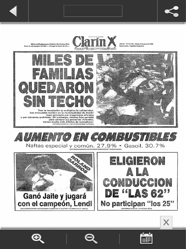 La Tapa Del Diario Clarín Del Día en Que Naciste | PDF