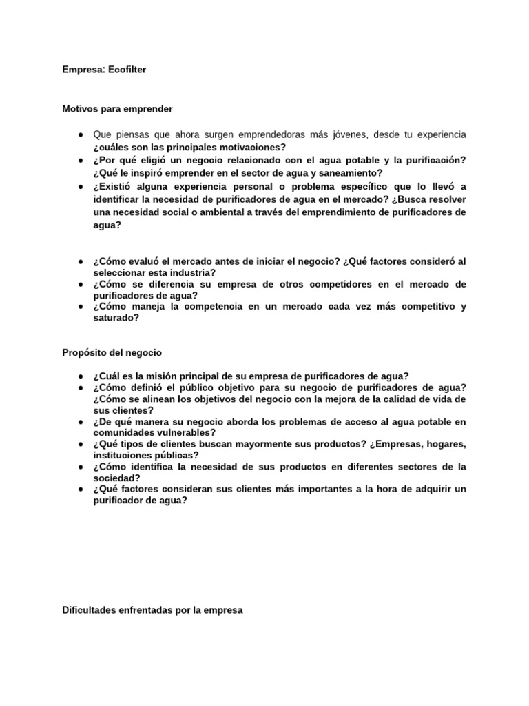 Empresa - Ecofilter | PDF | Business | Agua