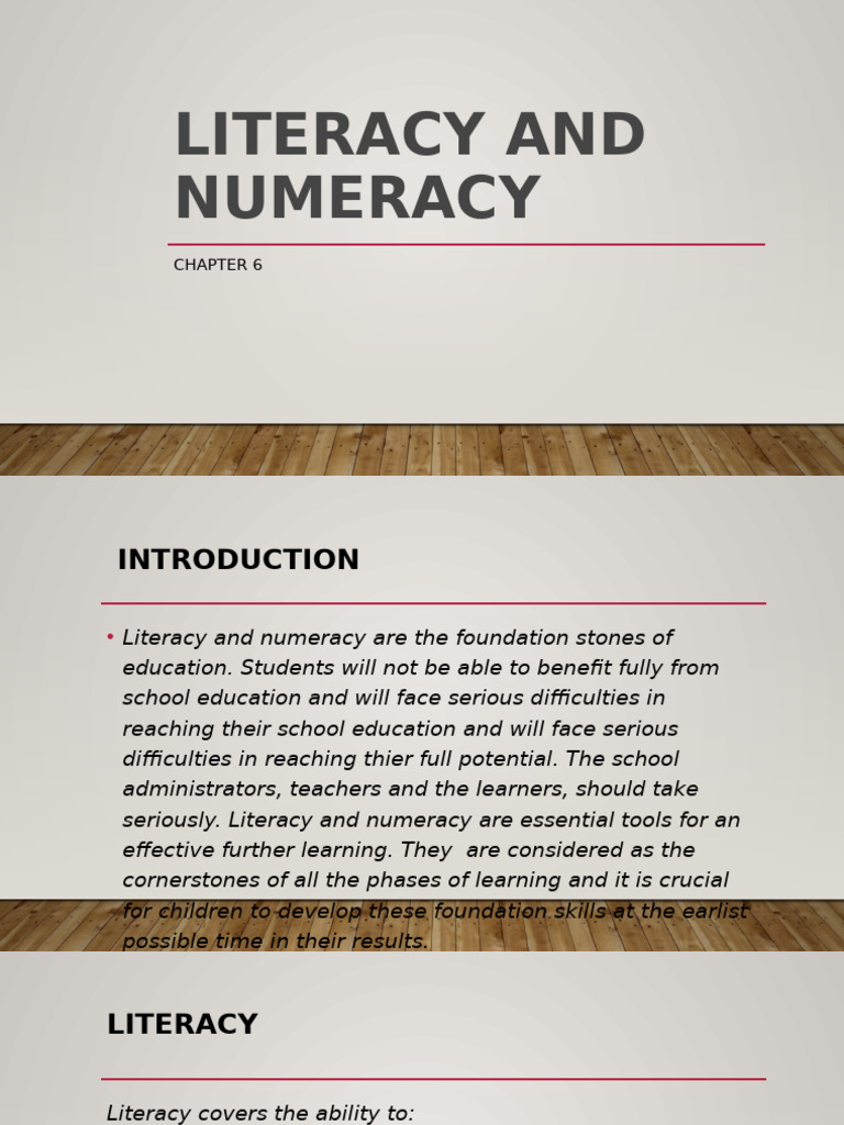 Literacy and Numeracy | PDF | Literacy | Mathematics