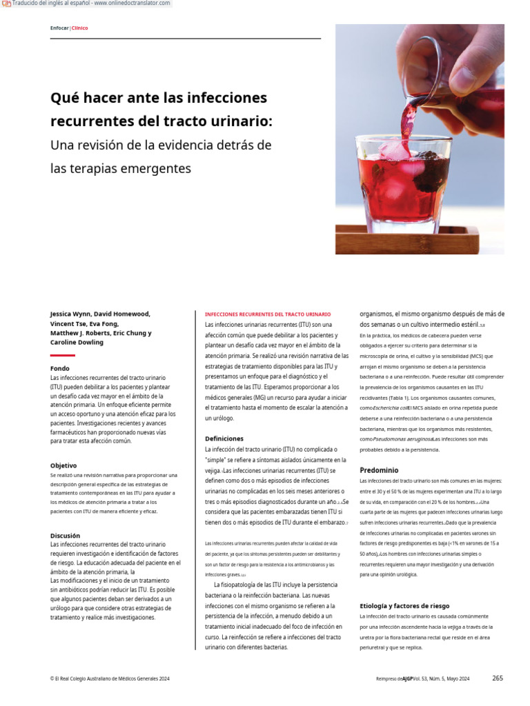 Qué Hacer Ante Las Infecciones Recurrentes Del Tracto Urinario Una ...