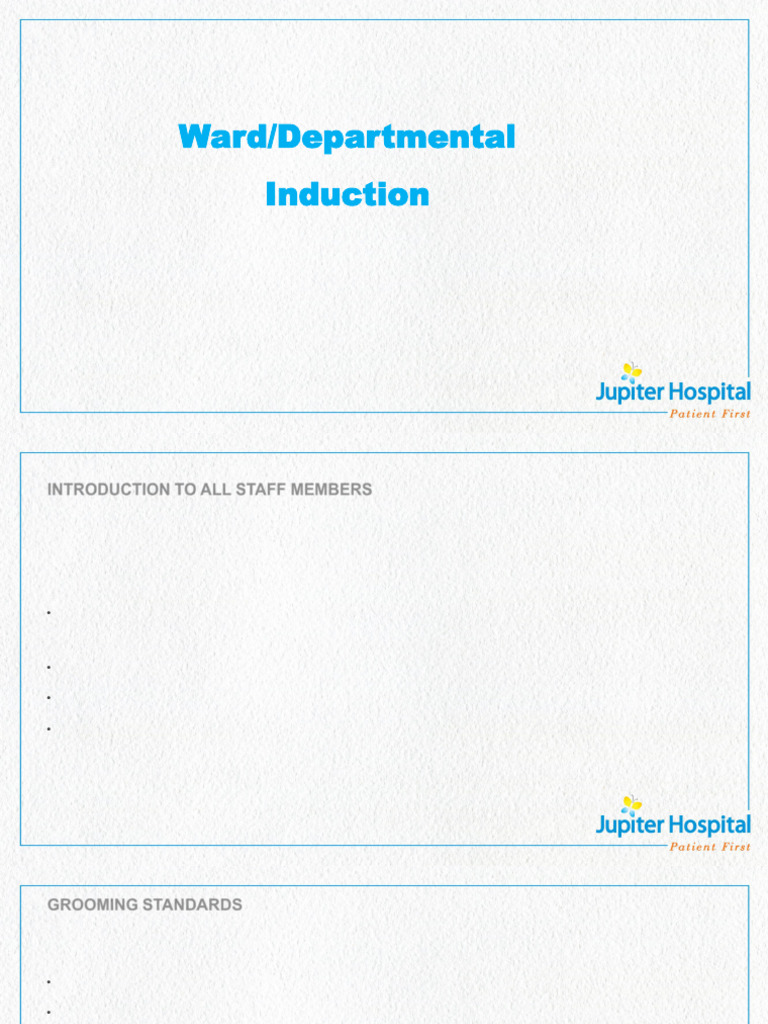 Nursing Department Induction | PDF | Medical Specialties | Medicine