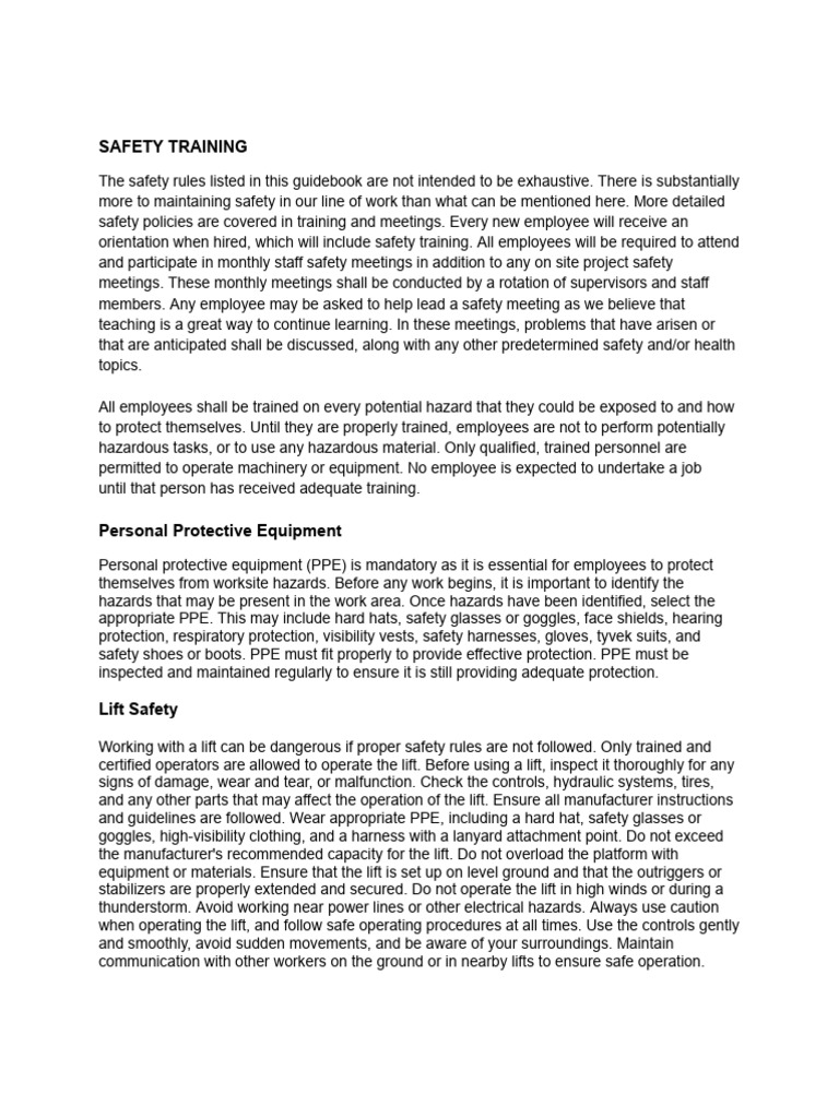 Safety Training | PDF | Personal Protective Equipment | Safety