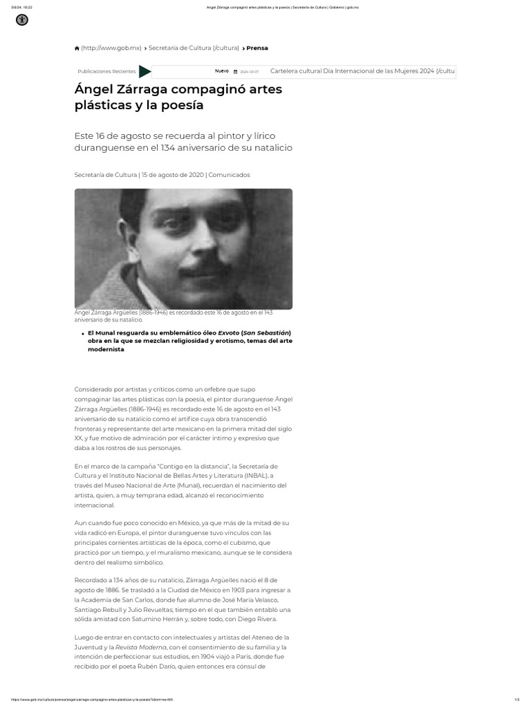 Ángel Zárraga: Arte y Poesía Mexicana | PDF | Las artes
