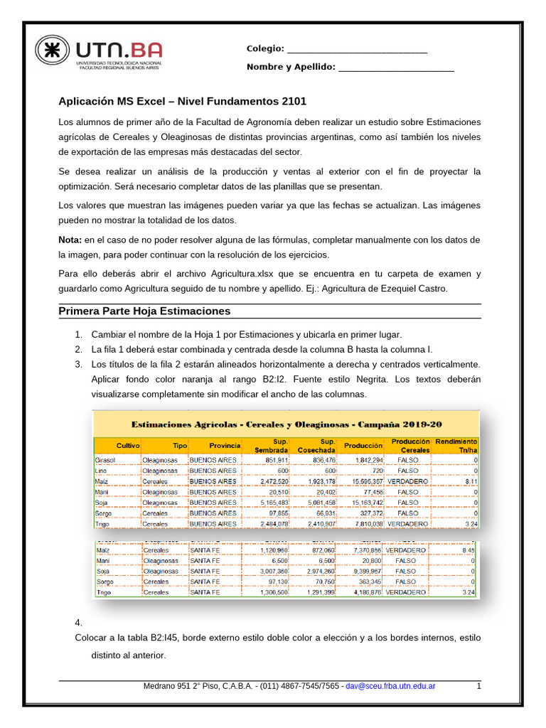 Consignas Excel Fund 2101. 2022 Mayo | PDF | Informática