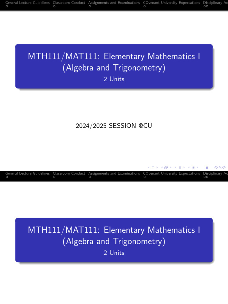 MTH111__Overview | PDF | Numbers | Set (Mathematics)
