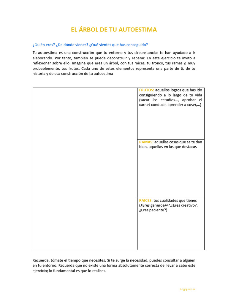 El Árbol de Tu Autoestima-1 | PDF