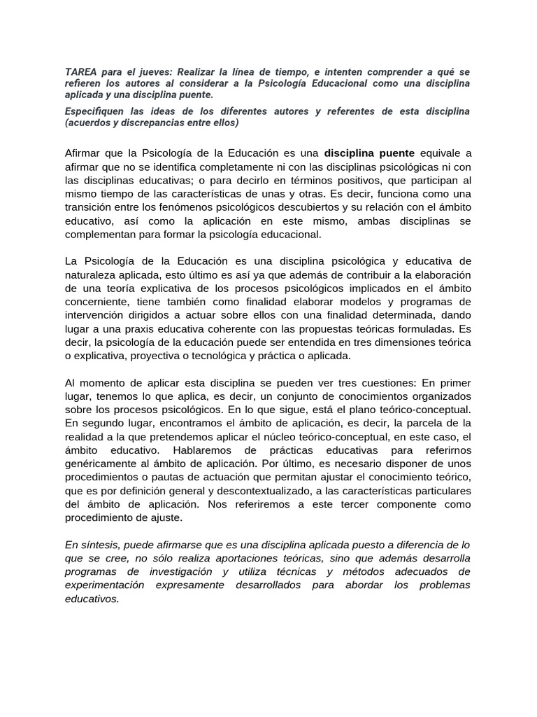 Psic Aplicada - Psic Puente | PDF | Sicología | Psicología Educacional