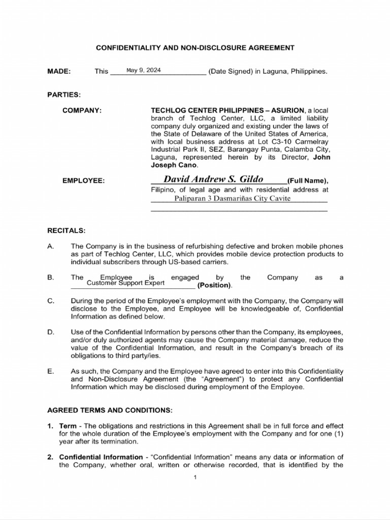 NDA & PDS Consent Form | PDF