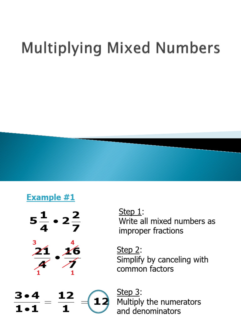 Multiplying Mixed Numbers Demo | PDF