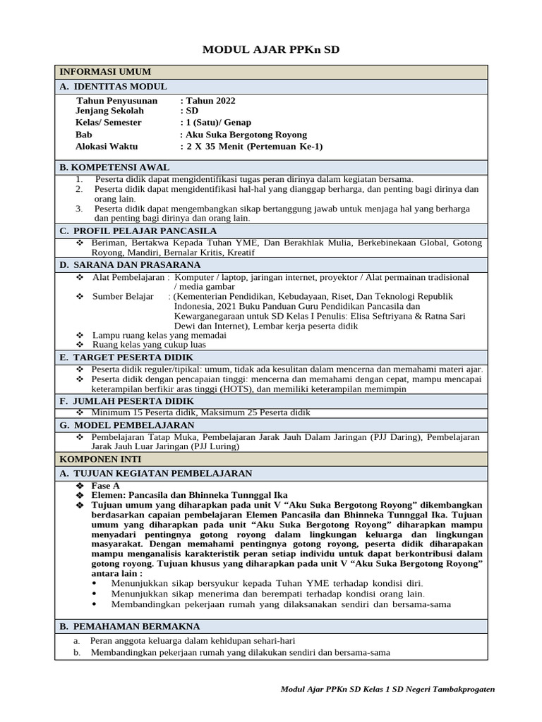 Modul Ajar PPKN BAB 5 | PDF
