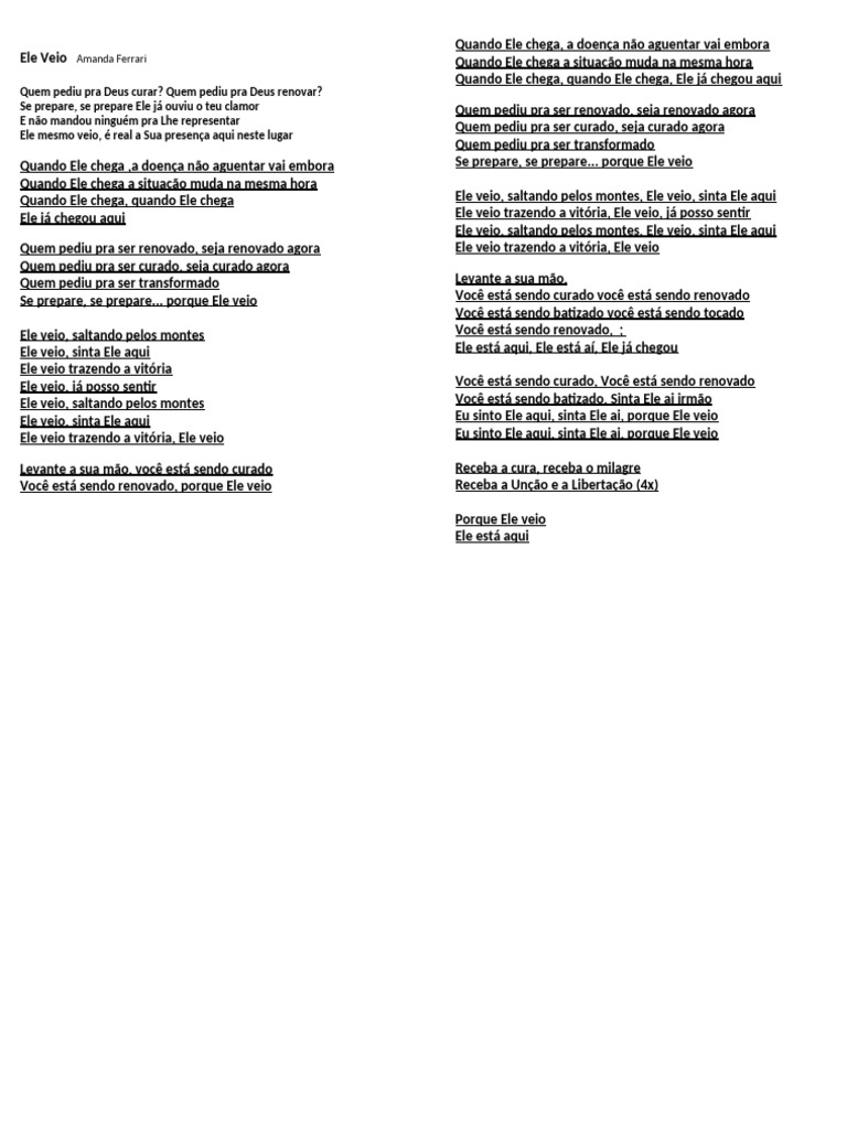 Ele Veio Amanda Ferrari | PDF