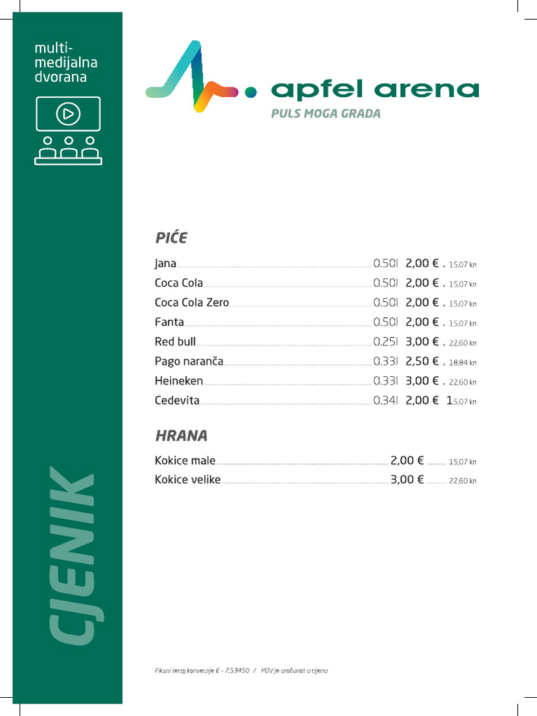 Apfel Arena Cjenici A4 Final Multimedia | PDF