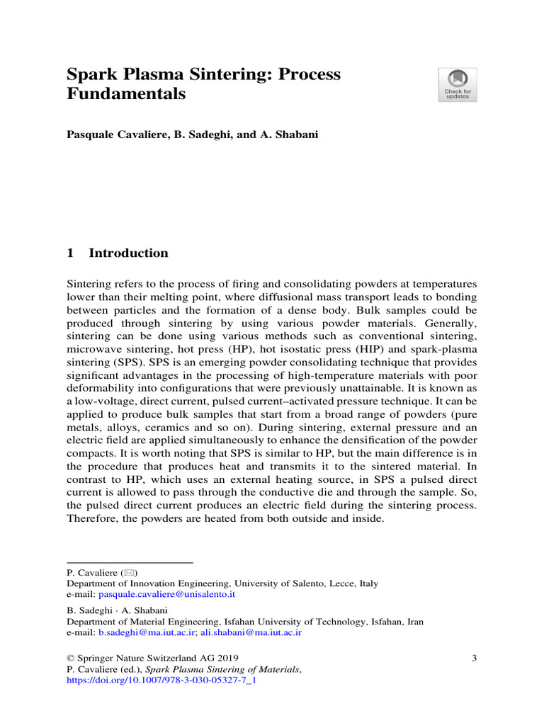 SPS | PDF | Sintering | Materials