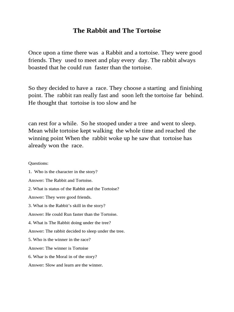 The Tortoise Wins the Race | PDF