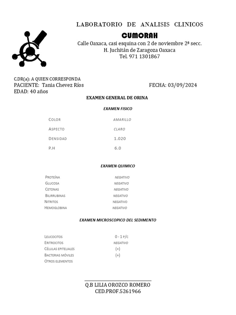 QSCBHEGOTania Chevez Rios | PDF | Sangre | Medicina CLINICA