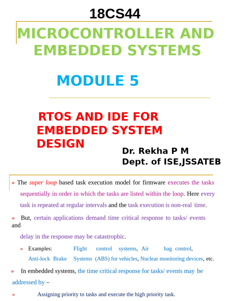 RTOS and IDE in Embedded Systems | PDF | Process (Computing) | Thread (Computing)