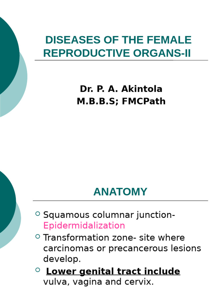 Female Reproductive Diseases Overview | PDF | Cervical Cancer | Ovarian ...