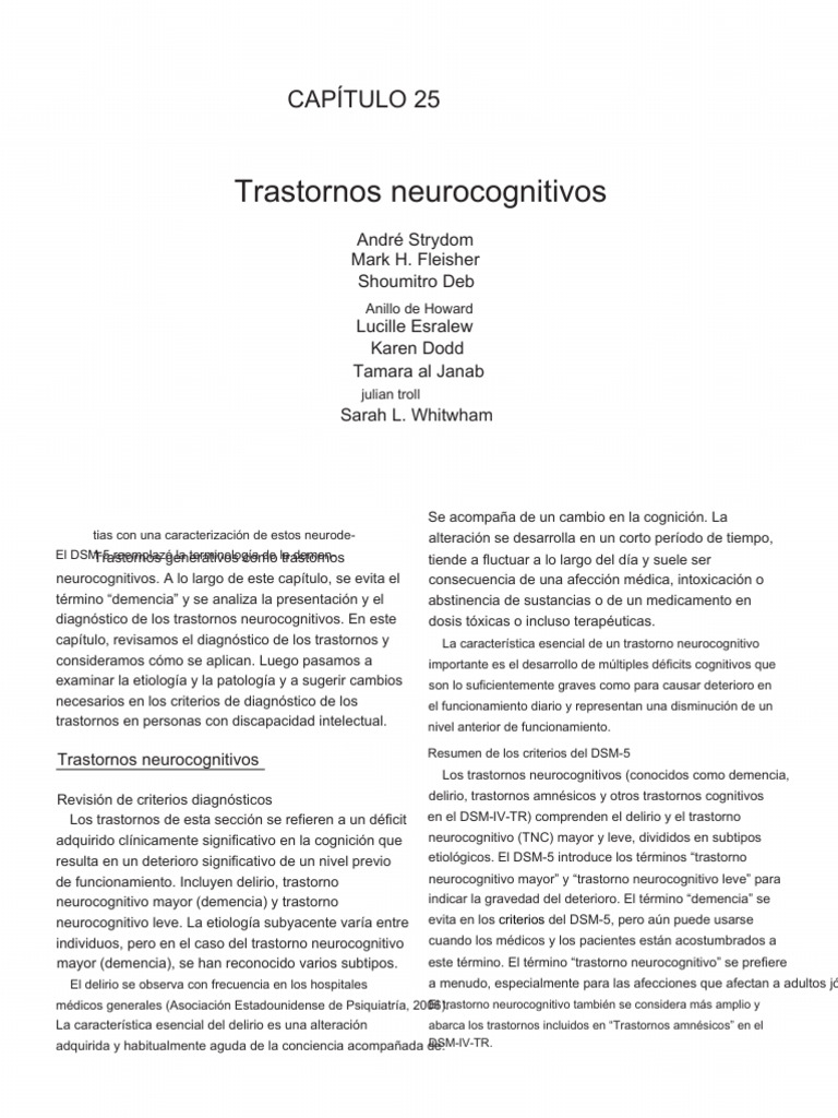 DMID-2 Neurocognitive Disorders (1) | PDF | Demencia | Enfermedad de ...