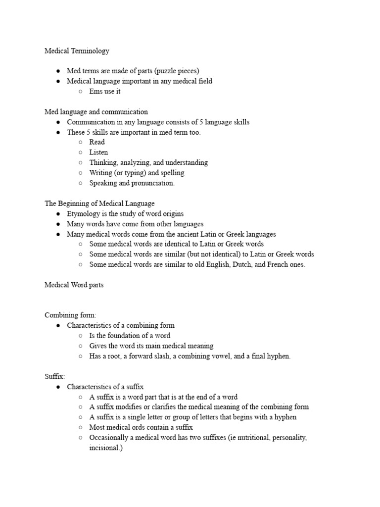 Understanding Medical Terminology Basics | PDF | Stomach | Digestion