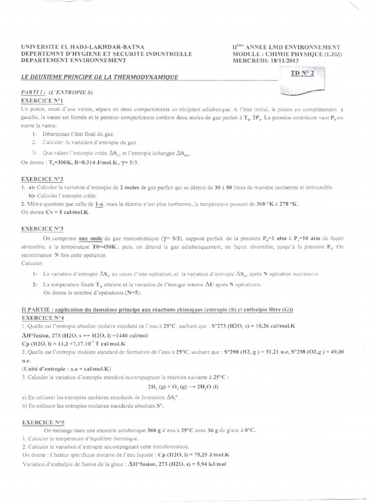 TD N 2 Solution Exercice | PDF