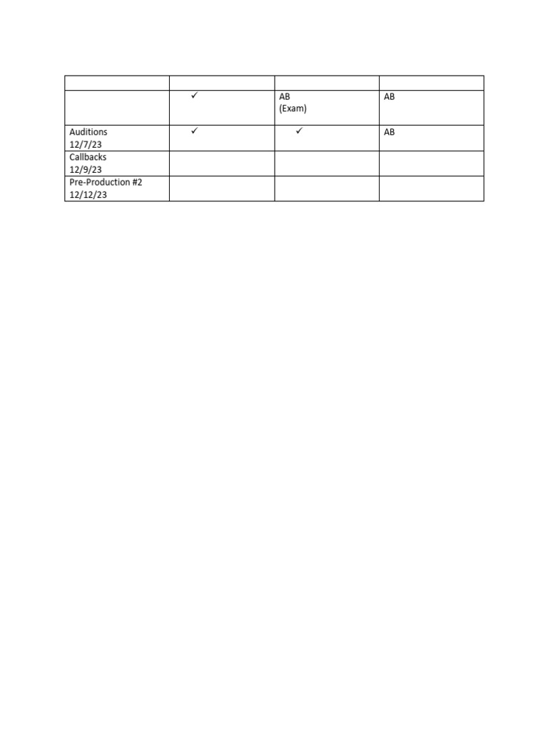 Stage Managment Attendance | PDF