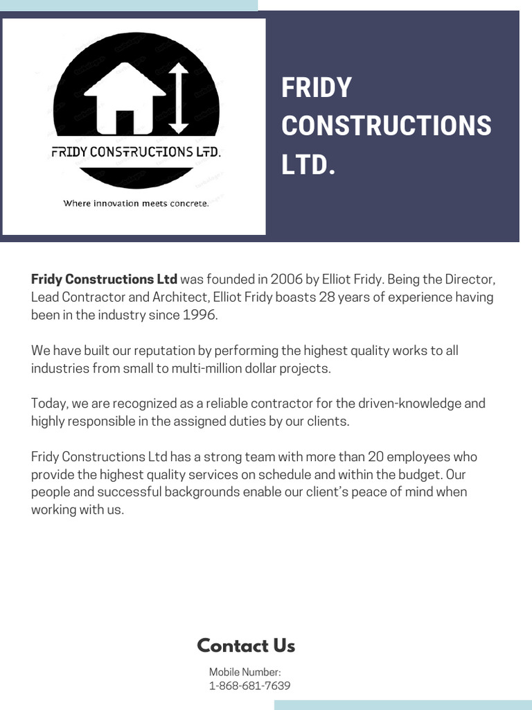 Fridy Constructions LTD - General | PDF | Business | Law